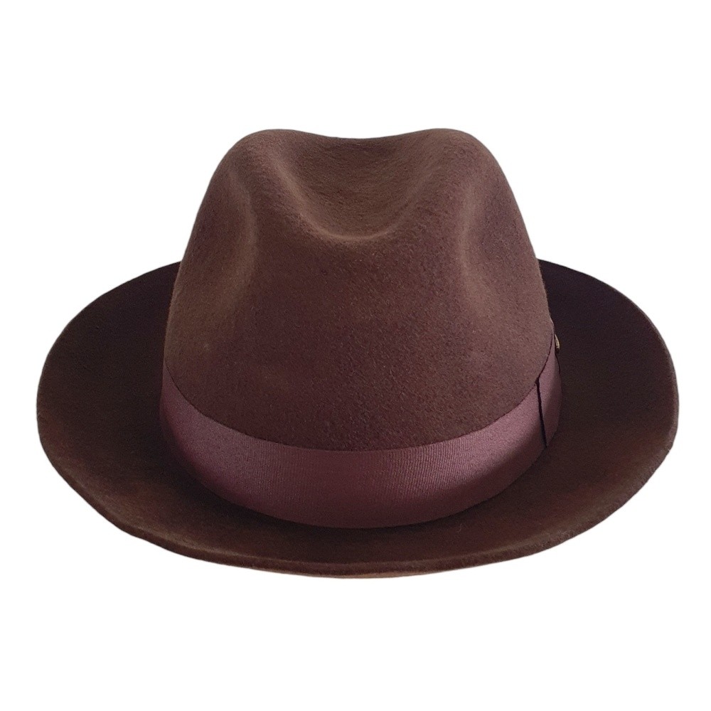 Comprar Online | Chapéu Cury Masculino Chocolate Aba Curta Fedora Maria ...