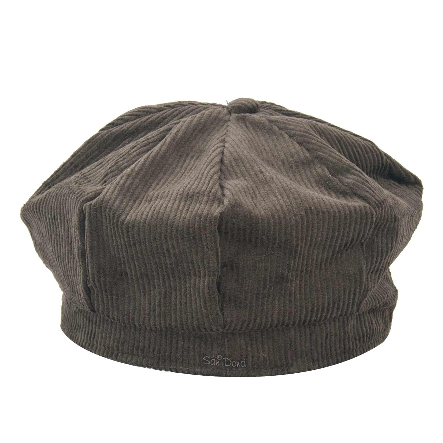 Boina Unissex Oito Gomos Veludo Marrom