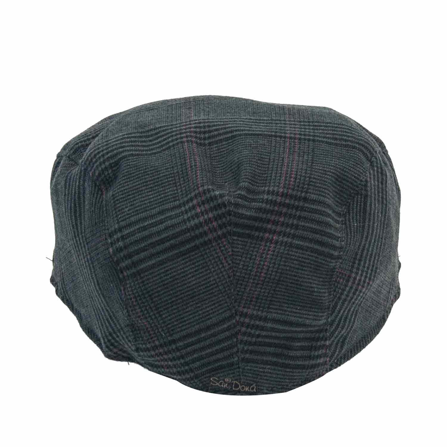 Boina Masculina Italiana Xadrez Cinza