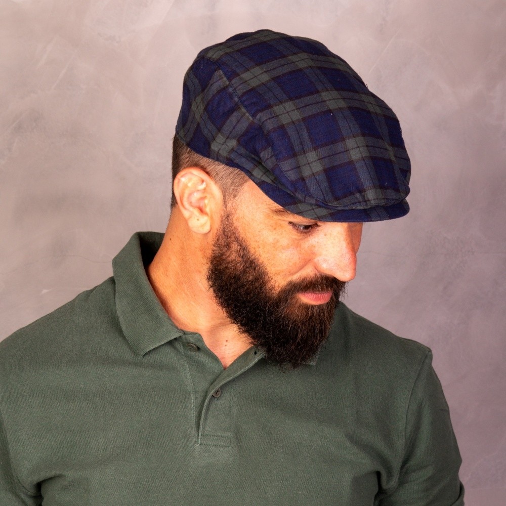 Comprar Online | Boina Masculina Italiana Denver Xadrez Azul, Verde e ...