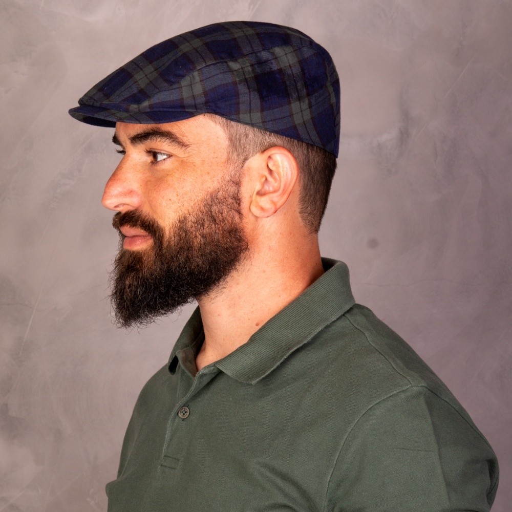Comprar Online | Boina Masculina Italiana Denver Xadrez Azul, Verde e ...
